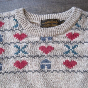 1990 Vintage Eddie Bauer Rocking Horse Sweater / Novelty '90s Vintage ...