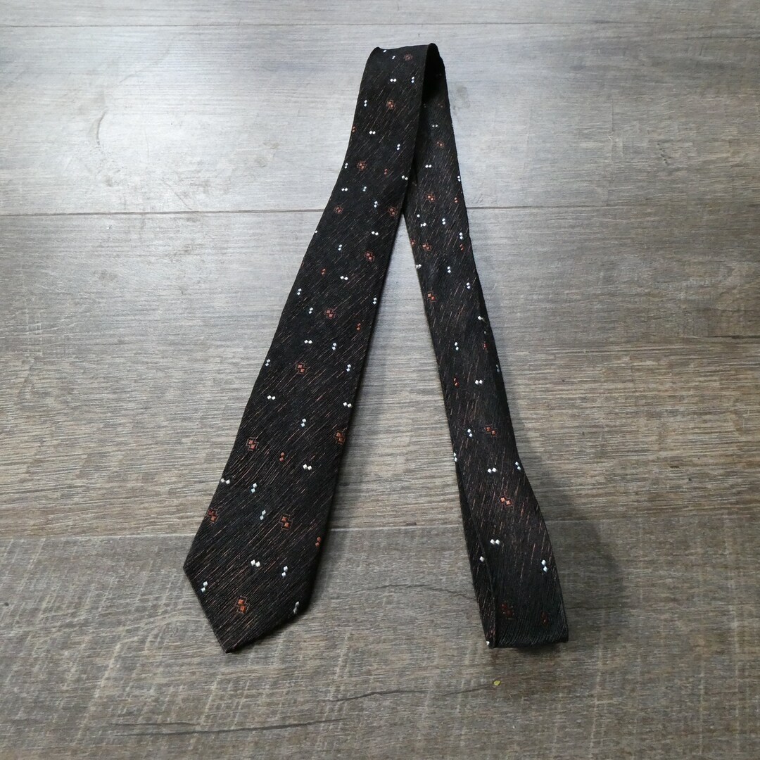 1950s Vintage Diamond Square Dot Necktie / 50s 1960s Skinny Neck Tie ...
