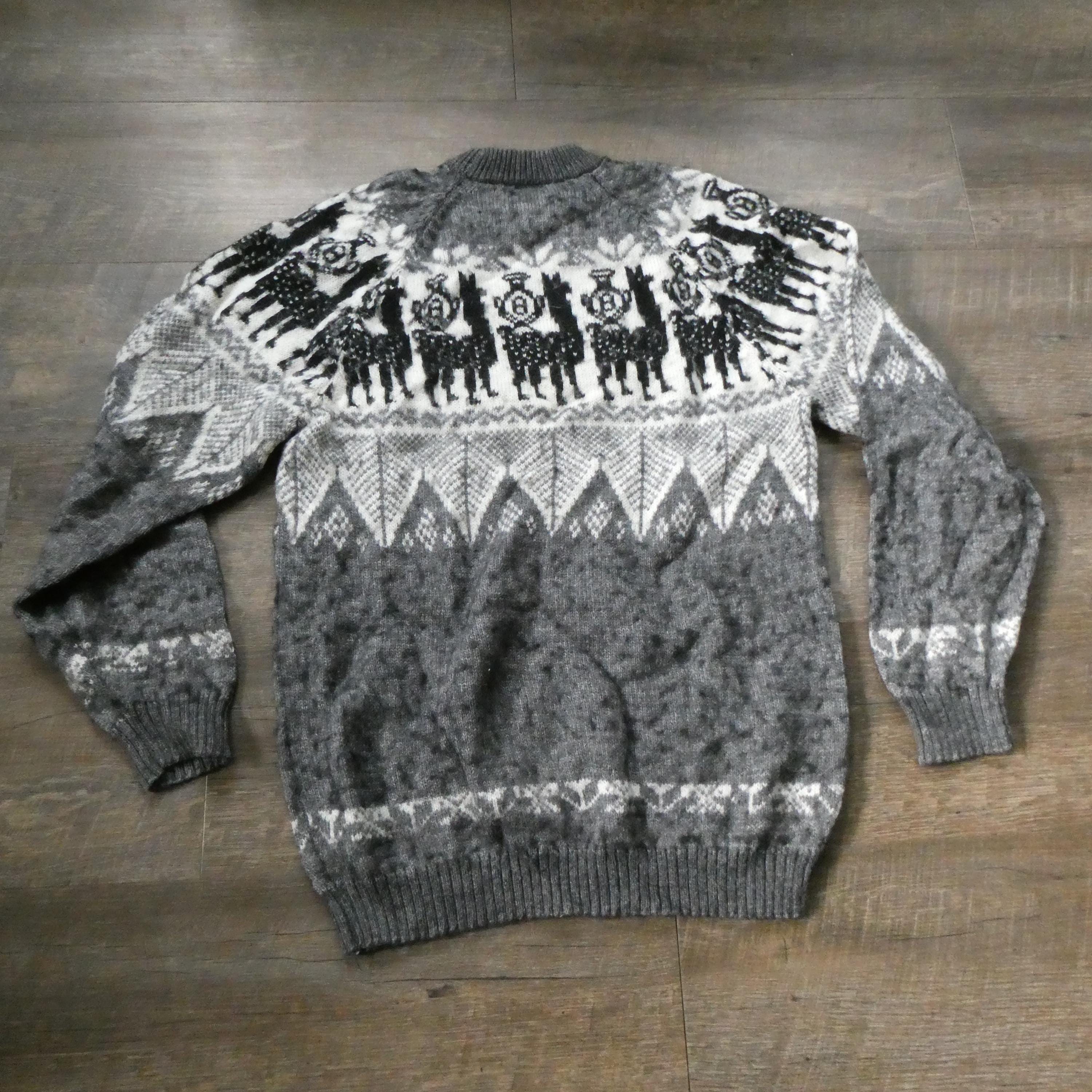 Vintage Alpaca Wool Sweater 1990s Bolivian Apres Ski Boyfriend Sweater ...