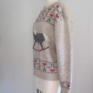 1990 Vintage Eddie Bauer Rocking Horse Sweater / Novelty '90s Vintage ...