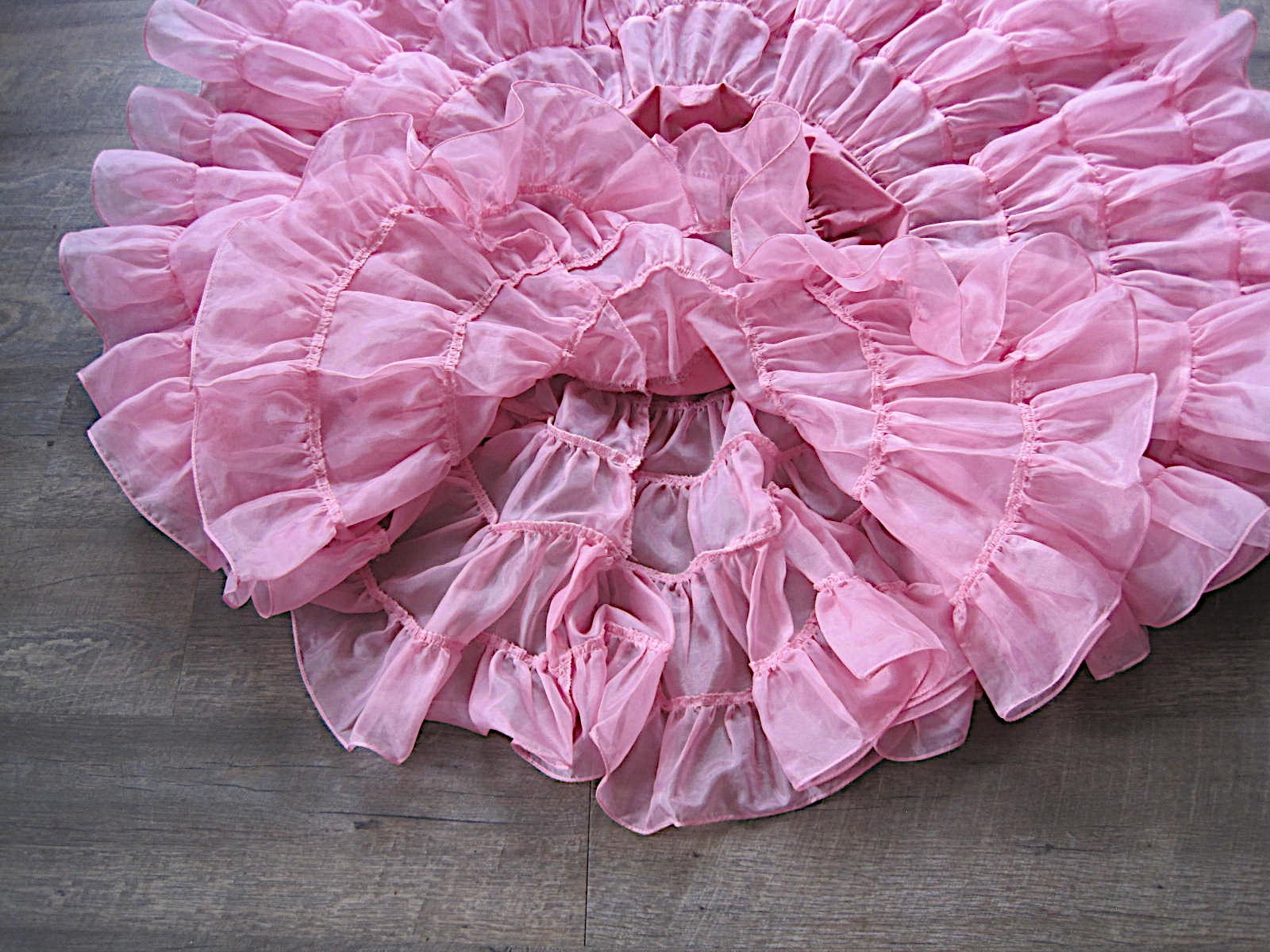 Vintage Full Pink Crinoline / Double Layer Tulle Square Dance | Etsy