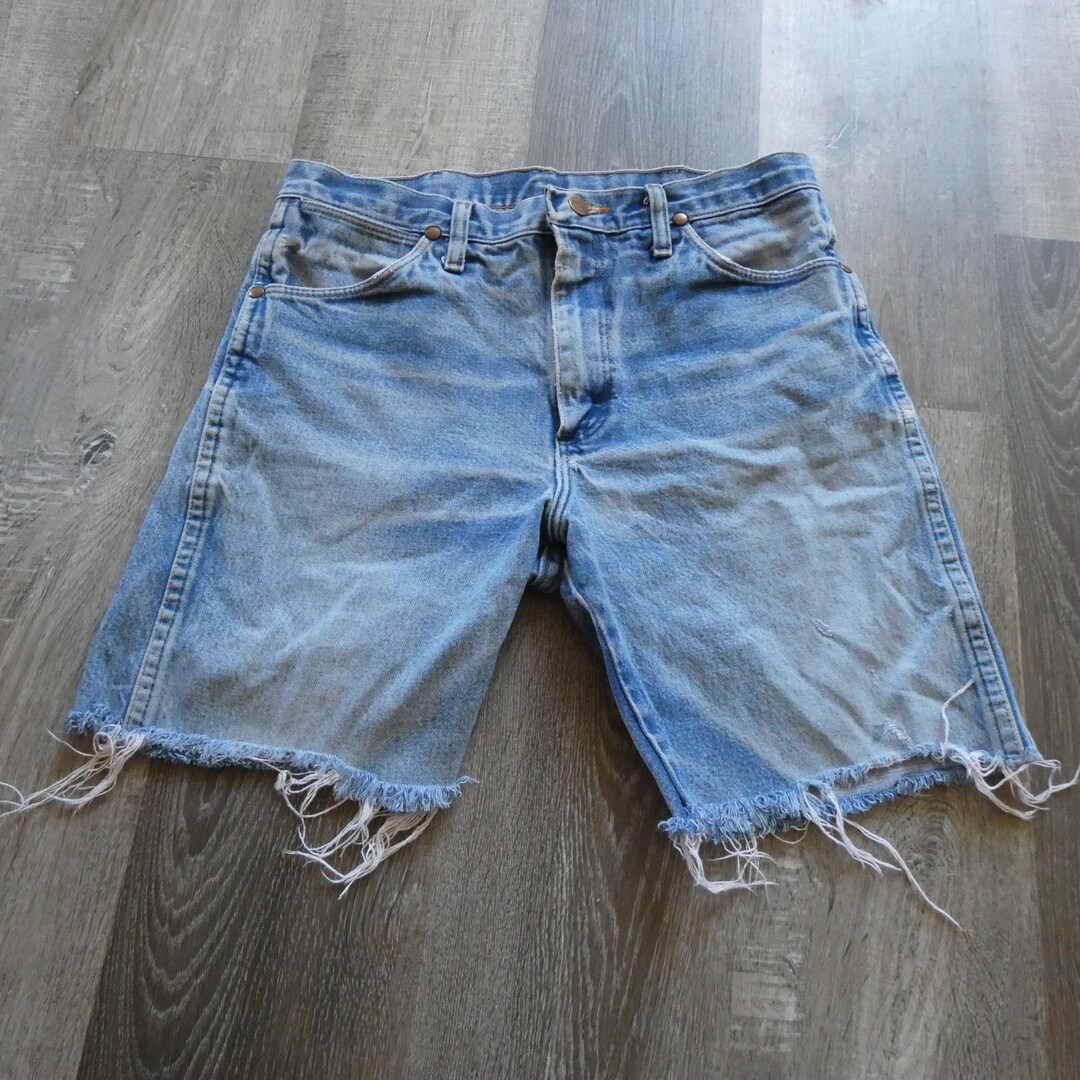 Vintage Wrangler Distressed Denim 90s Cut off Jean Shorts / Wrangler ...