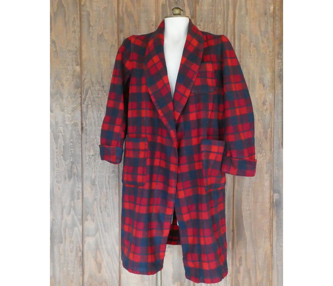 Vintage Pendleton Wool Robe Plaid Pendleton Woolen Mills Bathrobe ...