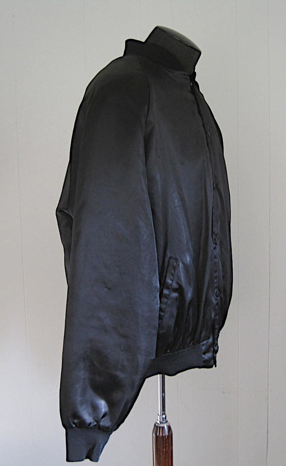 1980s Vintage Satin Bomber Jacket / Jamieson 1978 Gri… - Gem