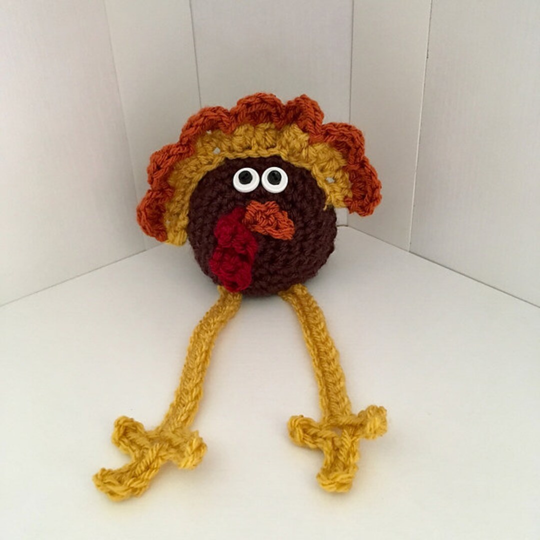 Sitting Pretty - Cute Turkey Buddy - Brown Crochet Cute Thanksgiving ...