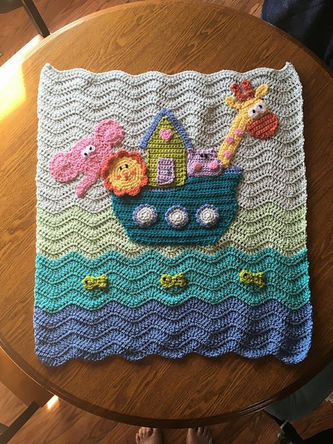 Adorable Noah's Ark Ripple Baby Blanket Throw for Baby Girl - Giraffe ...