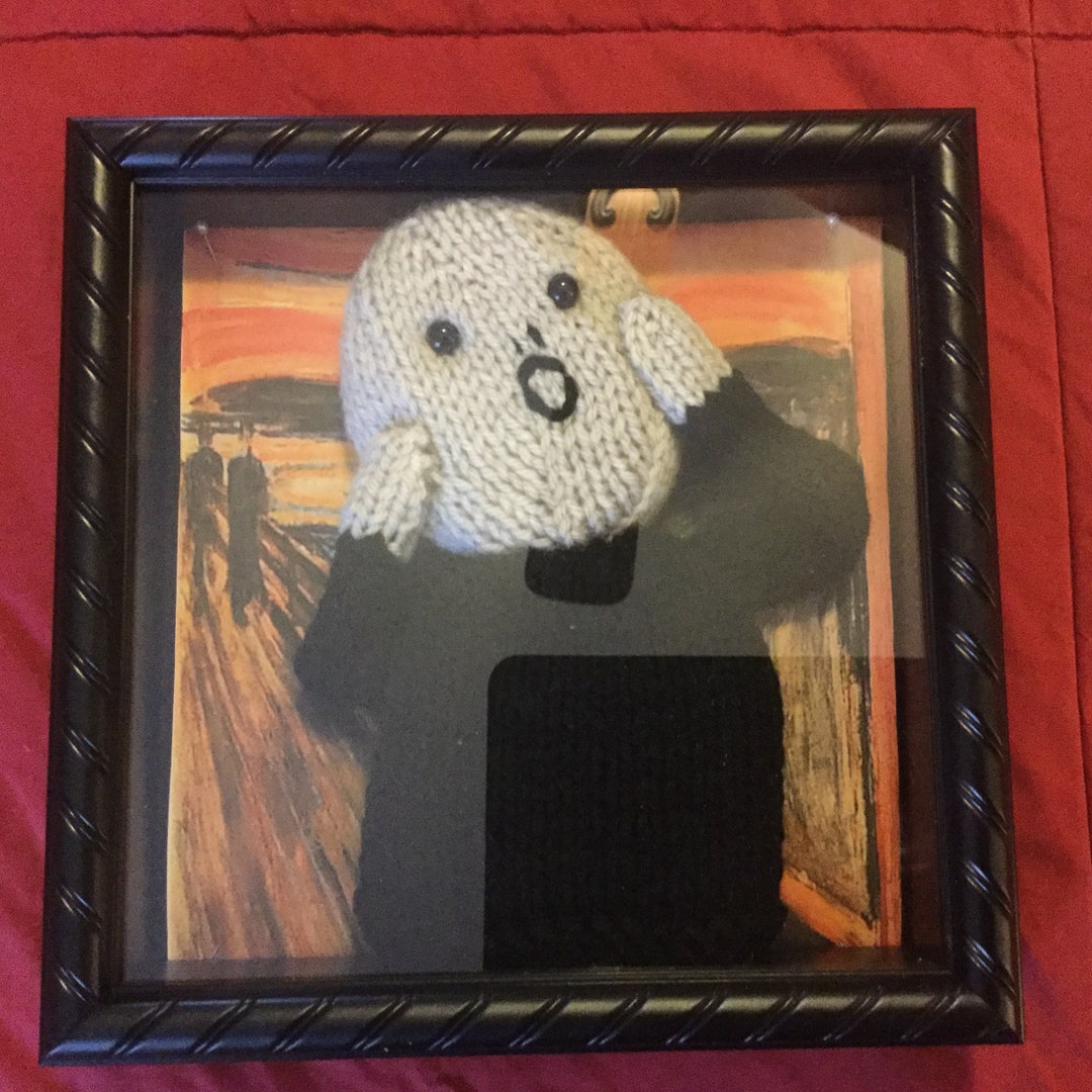 Fans of Art History - Hand-knit Scream Framed Doll Gift - Etsy