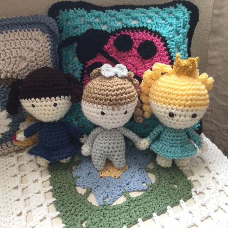 Big Head Doll Adorable Hand-Crochet Baby Girl Doll Blue | Etsy