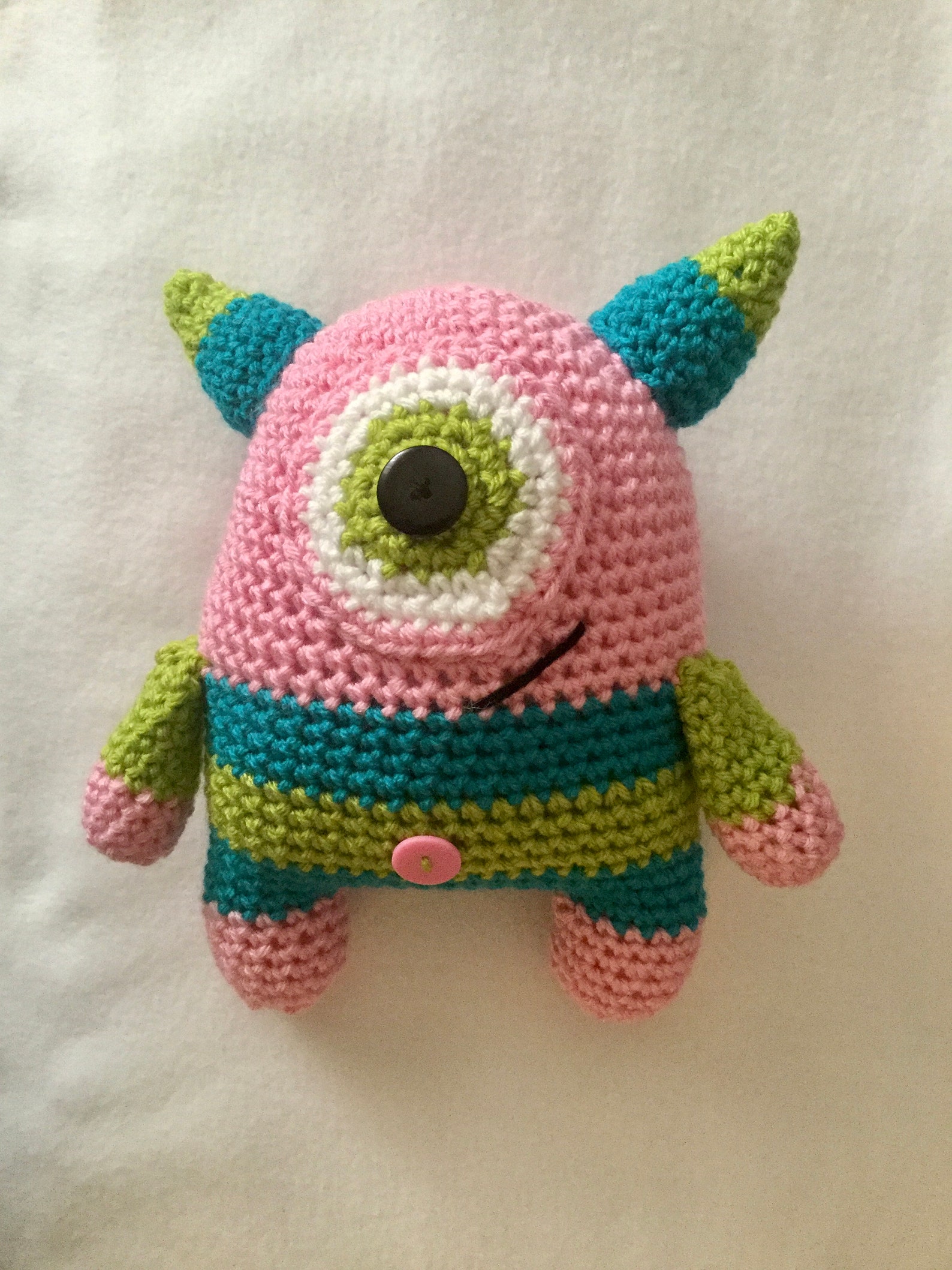 Sweet and Loveable Pink Monster Alien Friend Toy Doll With Blue and ...
