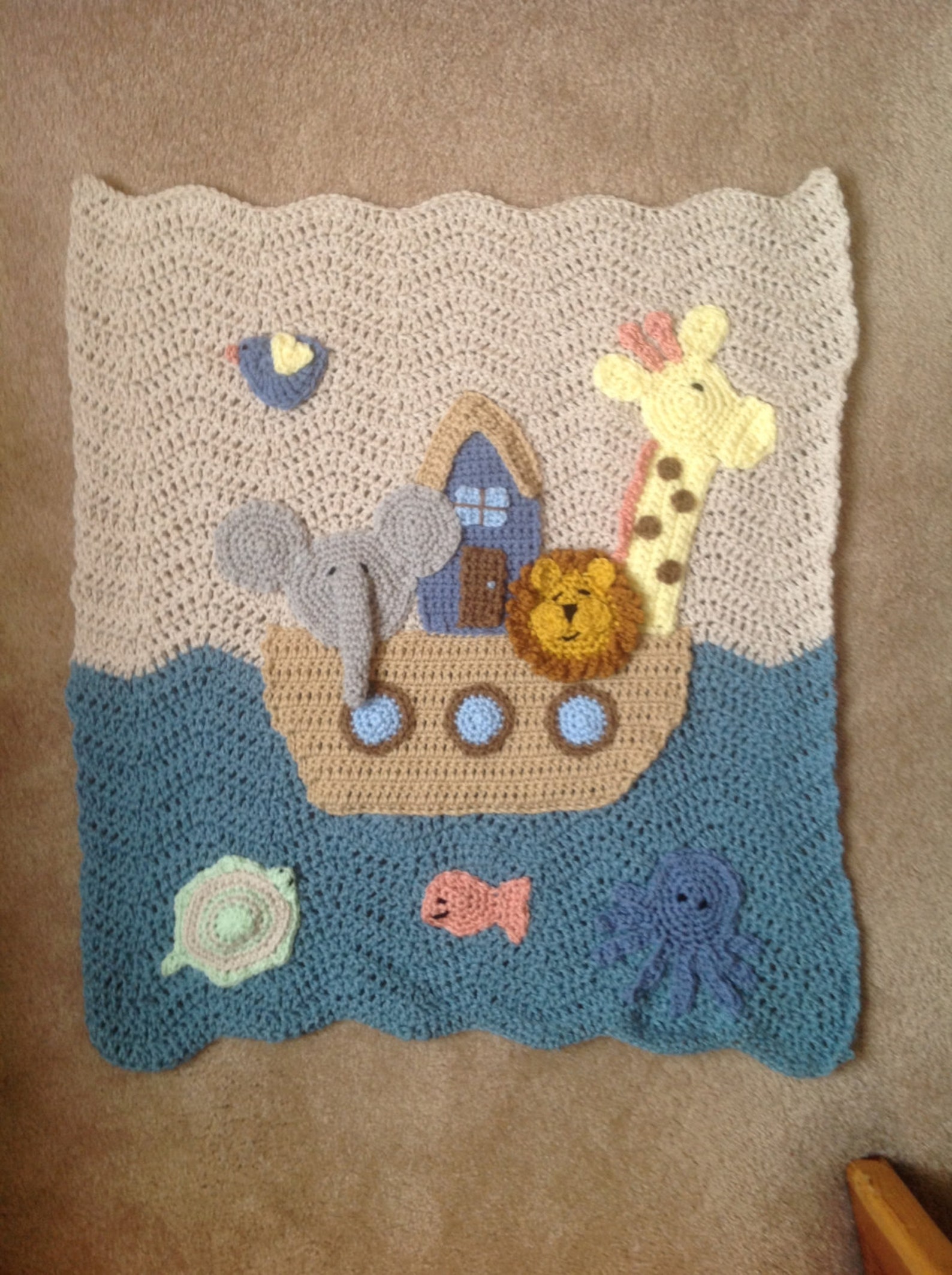Adorable Noah's Ark Ripple Baby Blanket Throw and Hat - Etsy