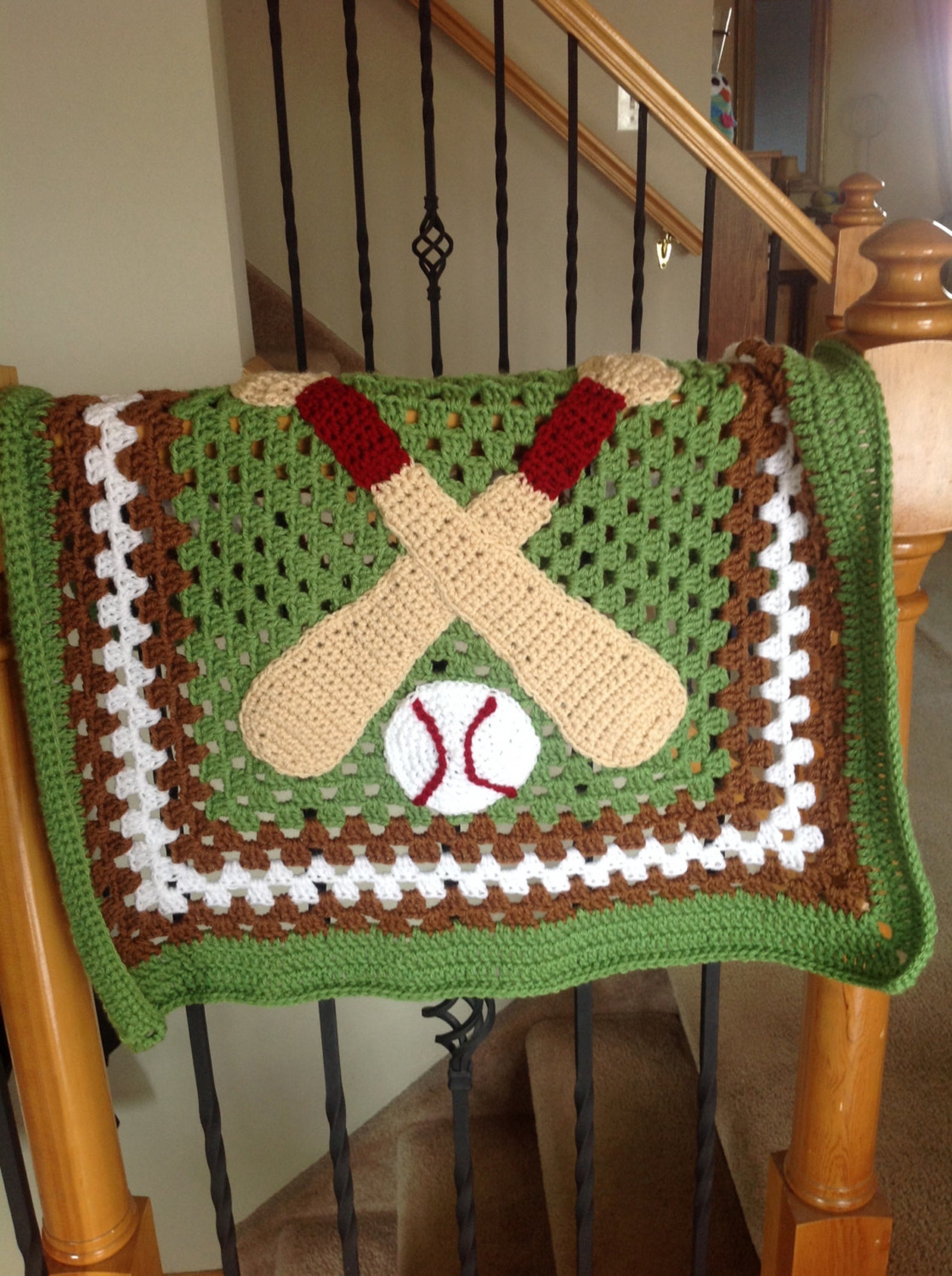 Perfect Baby Boy Sports Blanket Throw - Baseball Ball Game Granny ...