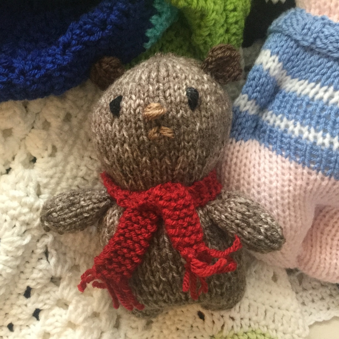 Adorable Brown Bear With Red Scarf - Critter Bear Stuffed Toy Doll ...