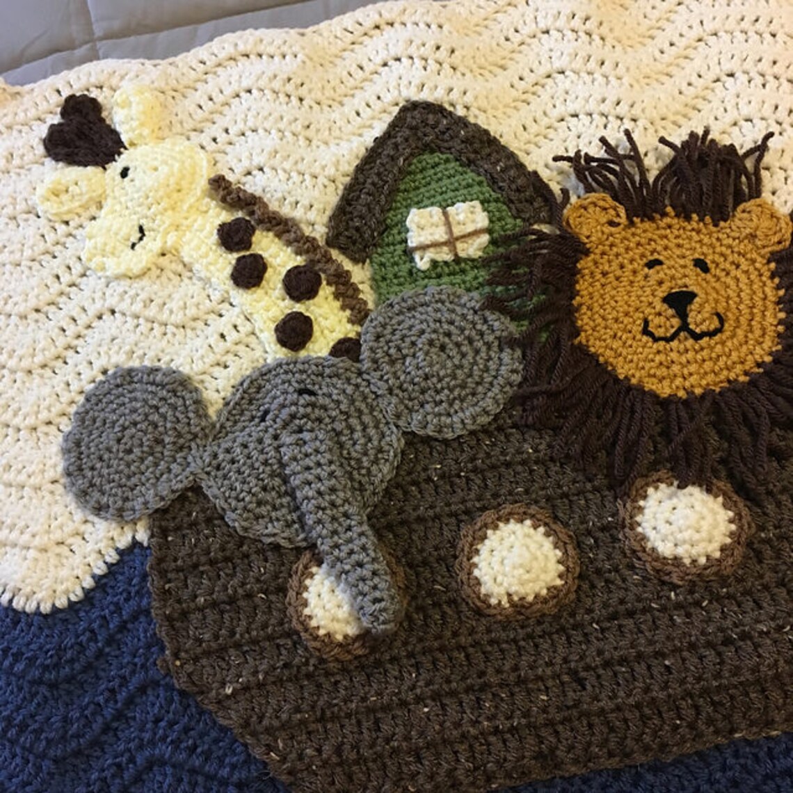 Adorable Noah's Ark Ripple Baby Blanket Throw and Hat | Etsy