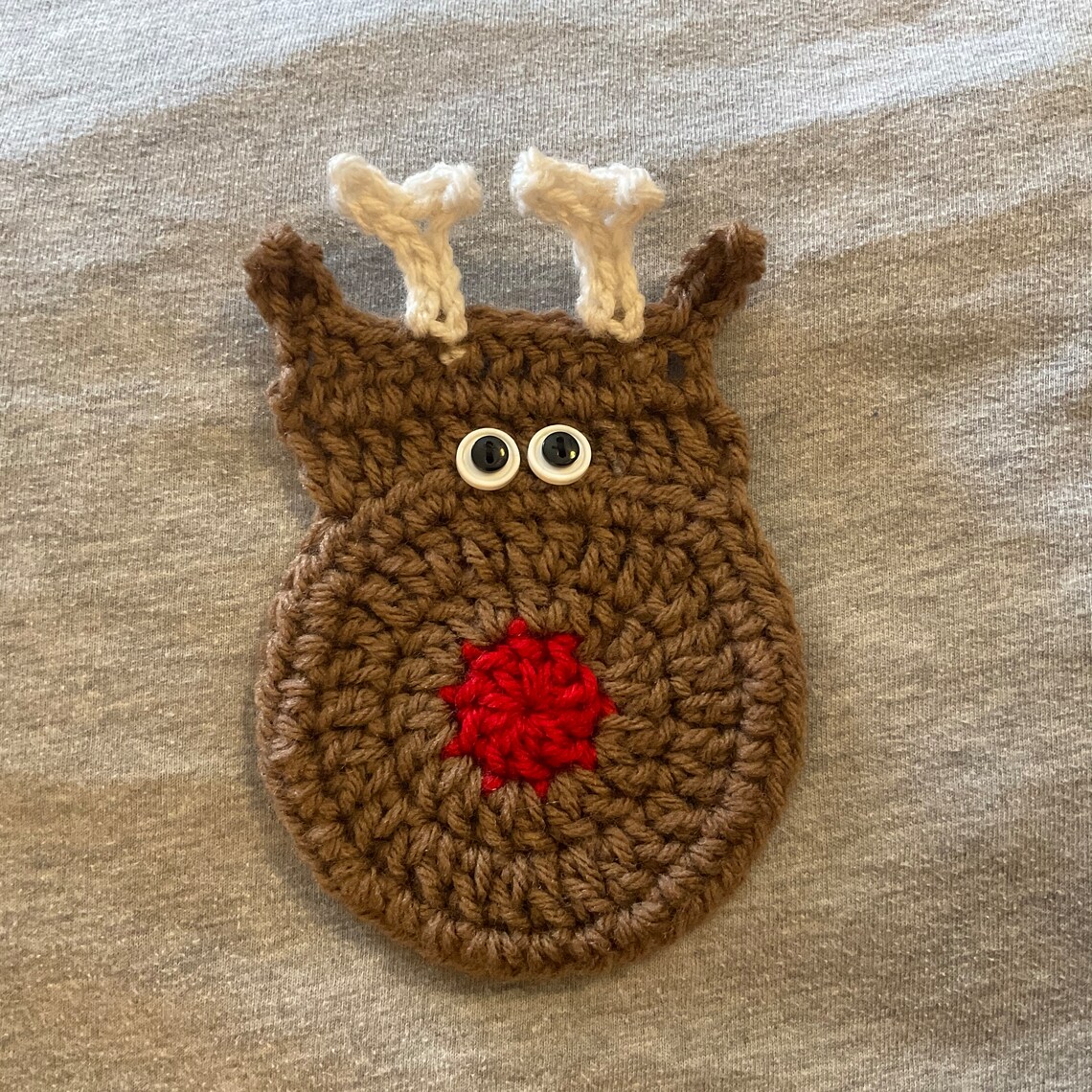 Christmas Rudolph Reindeer Soft Crochet Drink Coaster - Etsy