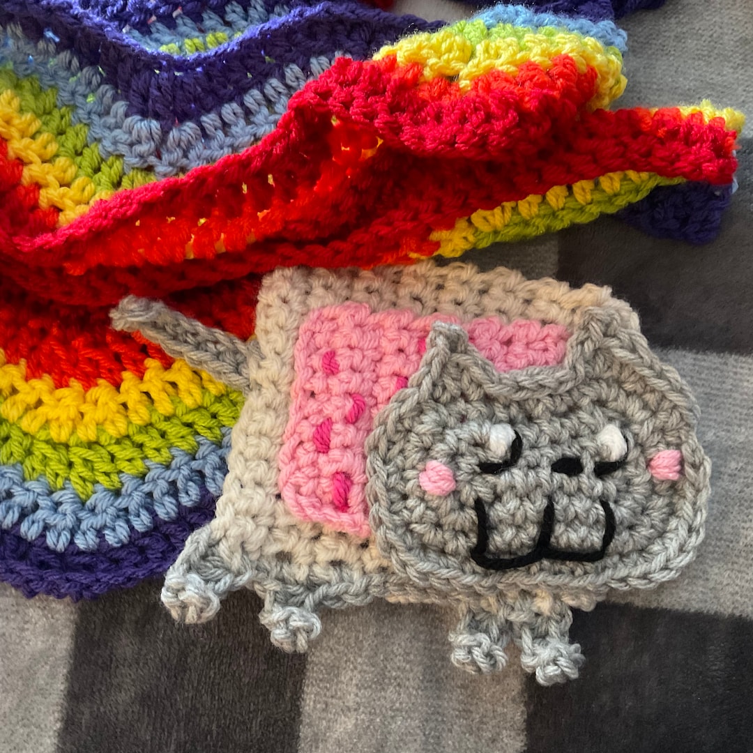 Adorable Fans of Nyan Cat Rainbow Scarf - Crochet Wall Hanging or Scarf ...