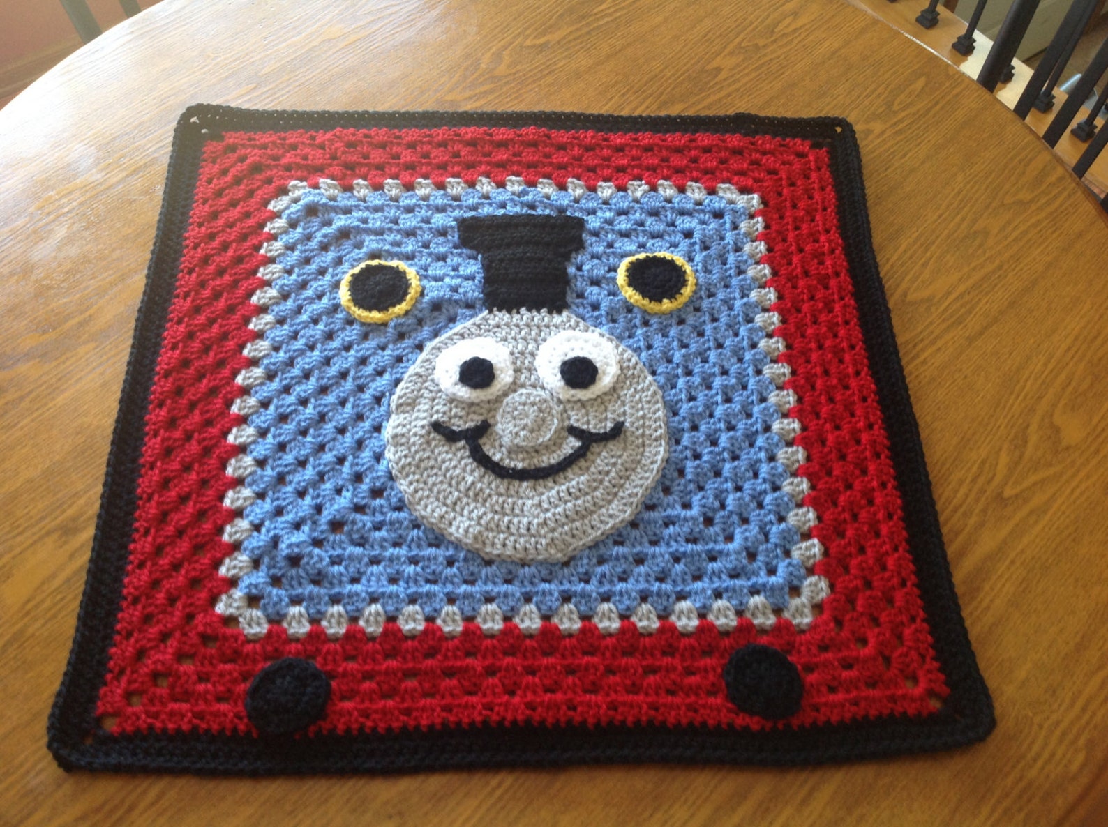 CUSTOM - Perfect Baby Boy Blanket Throw - Cute Little Blue Train Granny ...