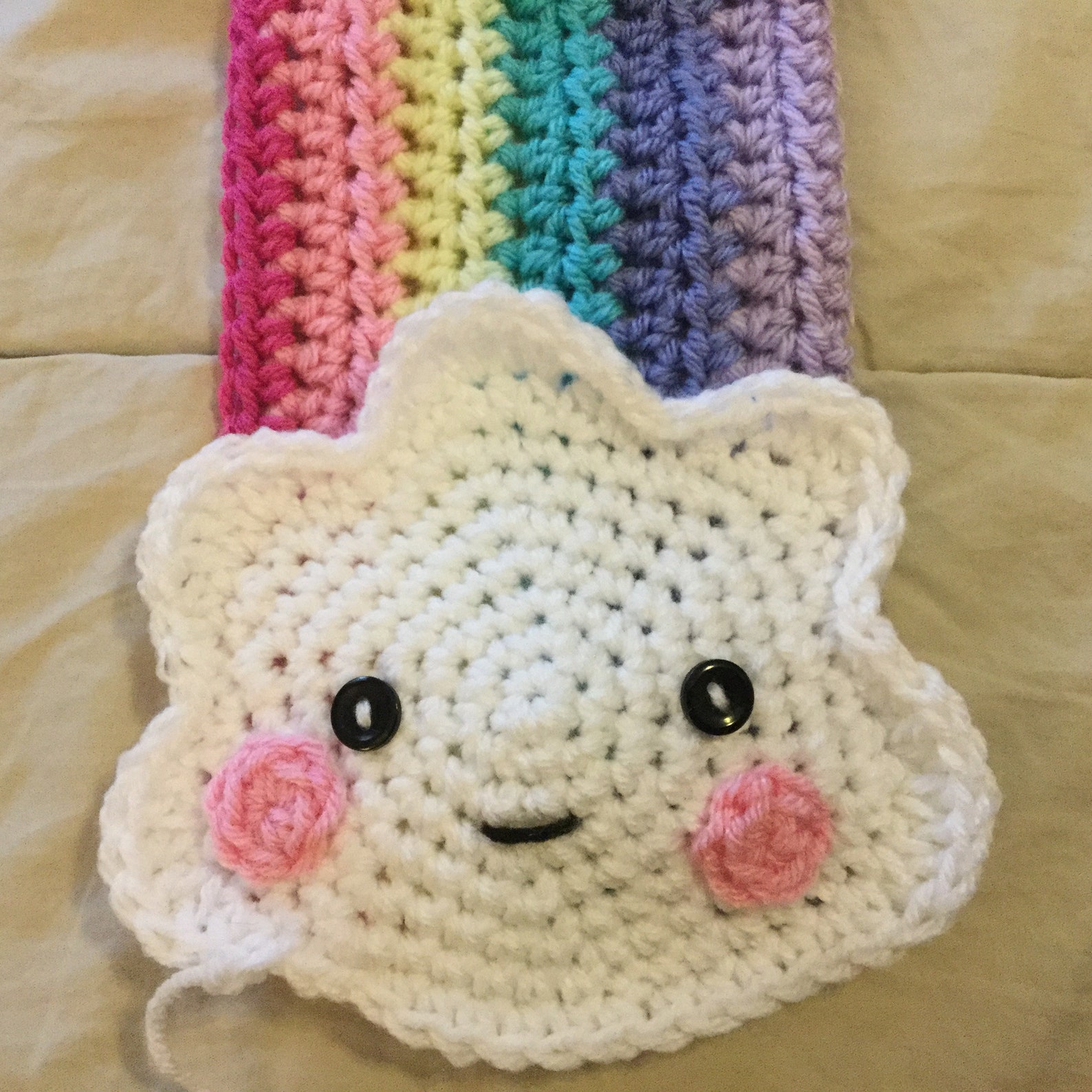 Rainbow Scarf of Happiness Bright Pastel Rainbow Colors With - Etsy