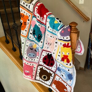 Gorgeous Crochet Zoo Animals Granny Square Baby Blanket - Etsy