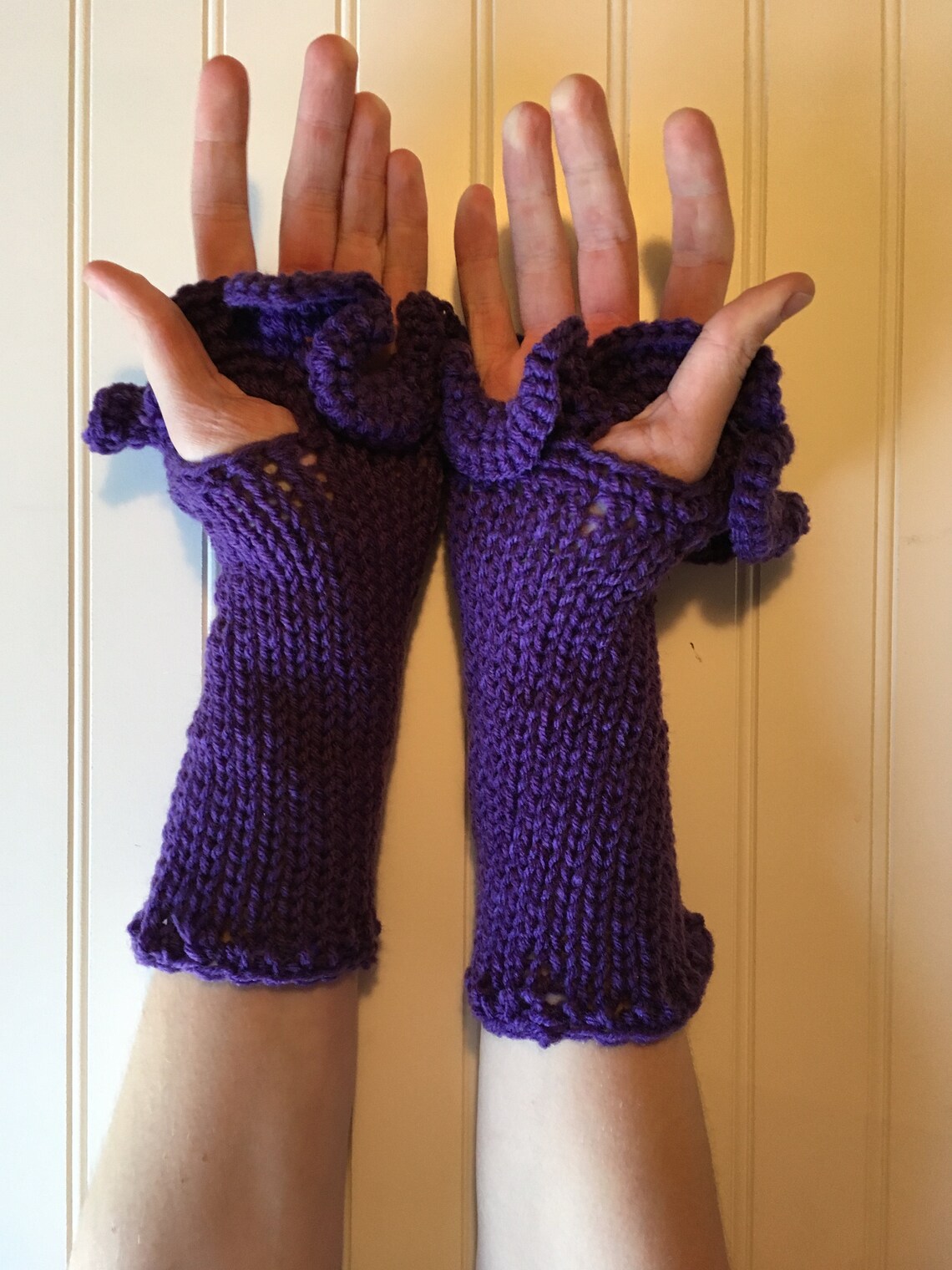 Happy Halloween Purple Fingerless Gloves for Witches With - Etsy
