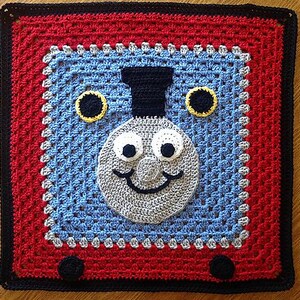 CUSTOM - Perfect Baby Boy Blanket Throw - Cute Little Blue Train Granny ...