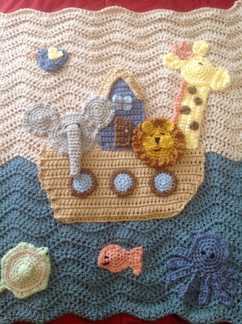 Adorable Noah's Ark Ripple Baby Blanket Throw and Hat - Etsy