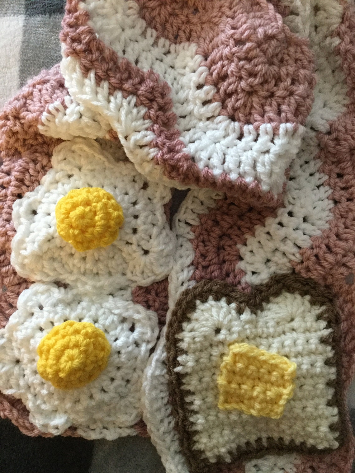 Delicious Breakfast Scarf in PINK - Eggs, Bacon and Toast With Butter ...