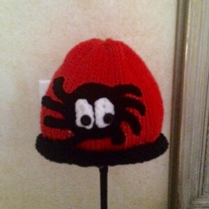Happy Halloween Big Spider Hat Knit in Orange and Black - Etsy
