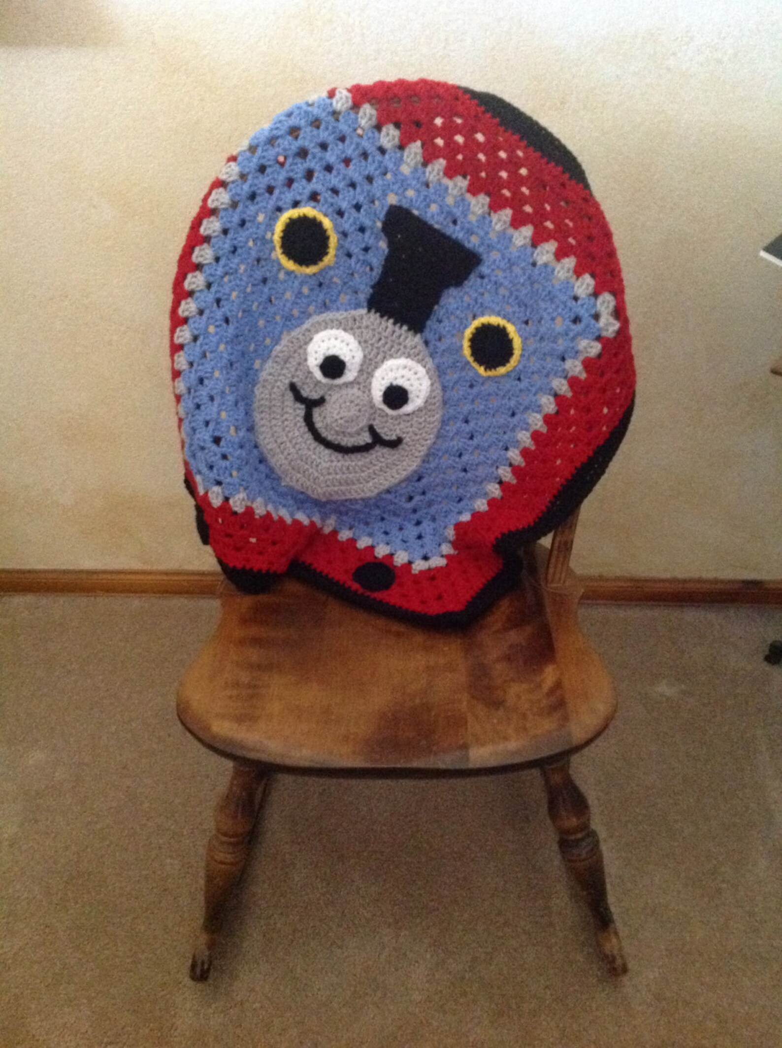 CUSTOM - Perfect Baby Boy Blanket Throw - Cute Little Blue Train Granny ...