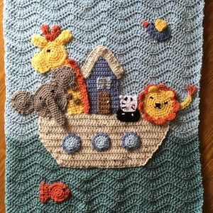 Adorable Noah's Ark Ripple Baby Blanket Throw - Giraffe, Elephant ...