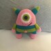 Sweet and Loveable Pink Monster Alien Friend Toy Doll With Blue and ...
