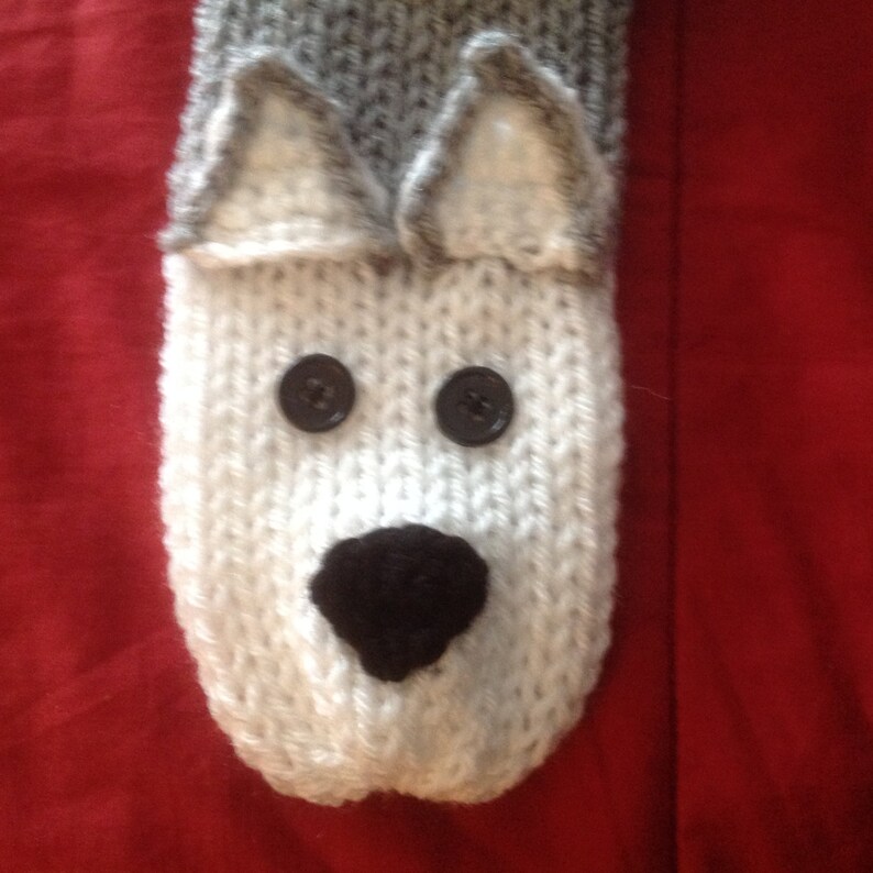 Animal Lover Grey Wolf Scarf Scarflette Wrap - Etsy