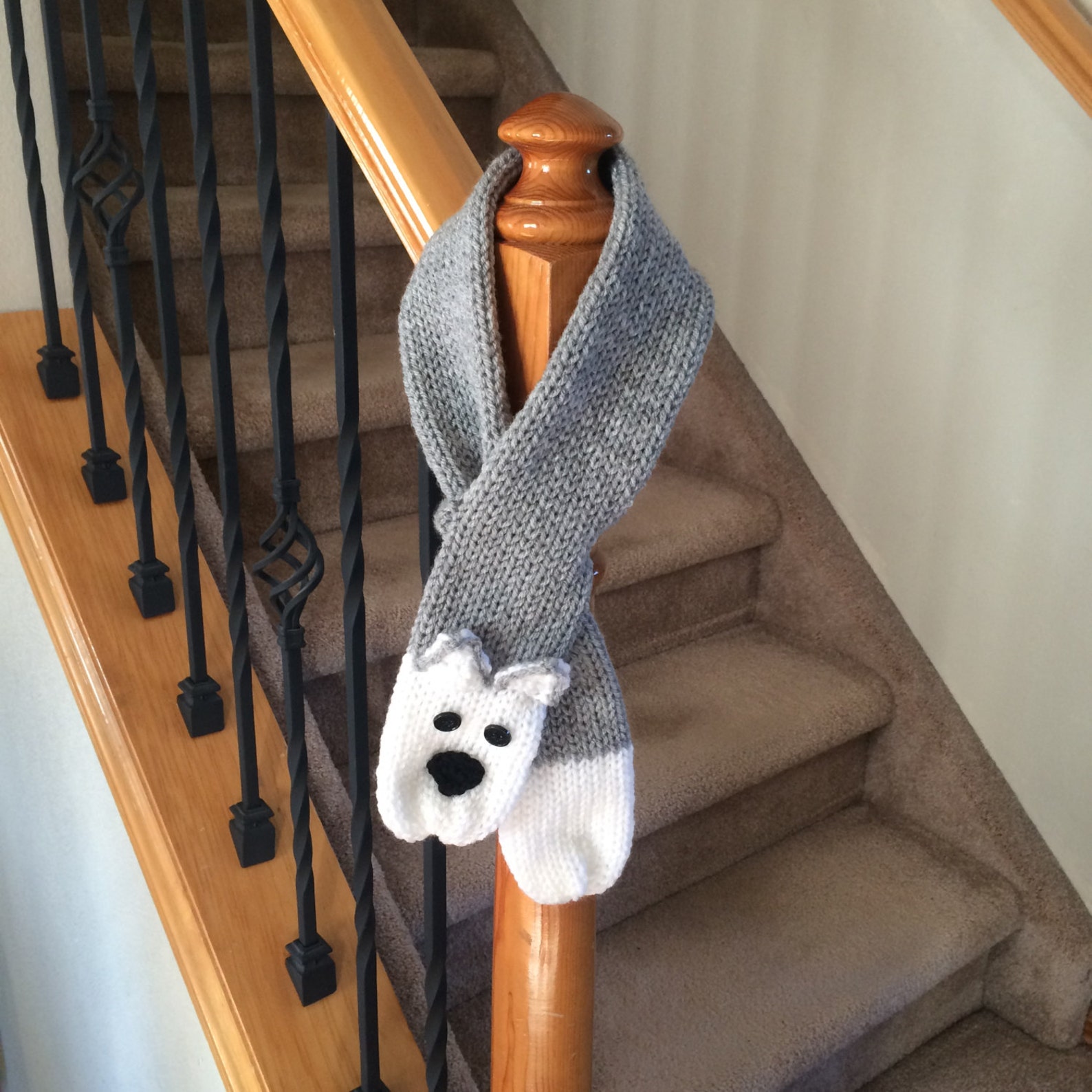 Animal Lover Grey Wolf Scarf Scarflette Wrap - Etsy