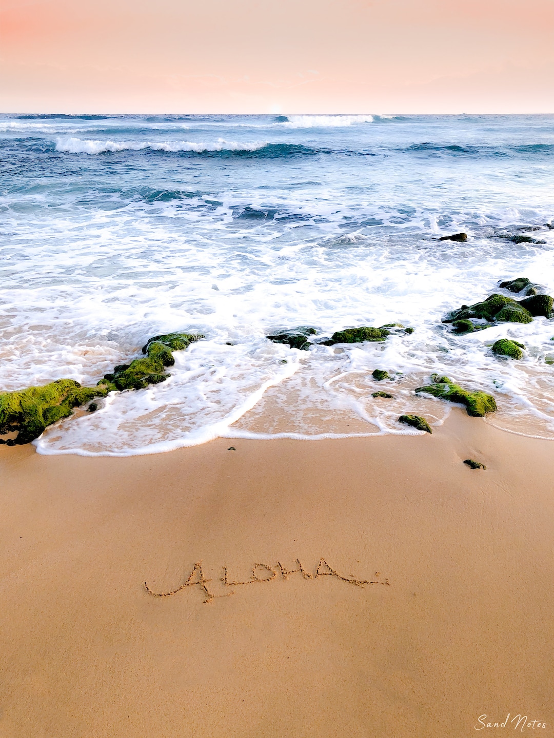 Aloha Sand Writing Beach Aloha Beach Writing Blue Ocean - Etsy