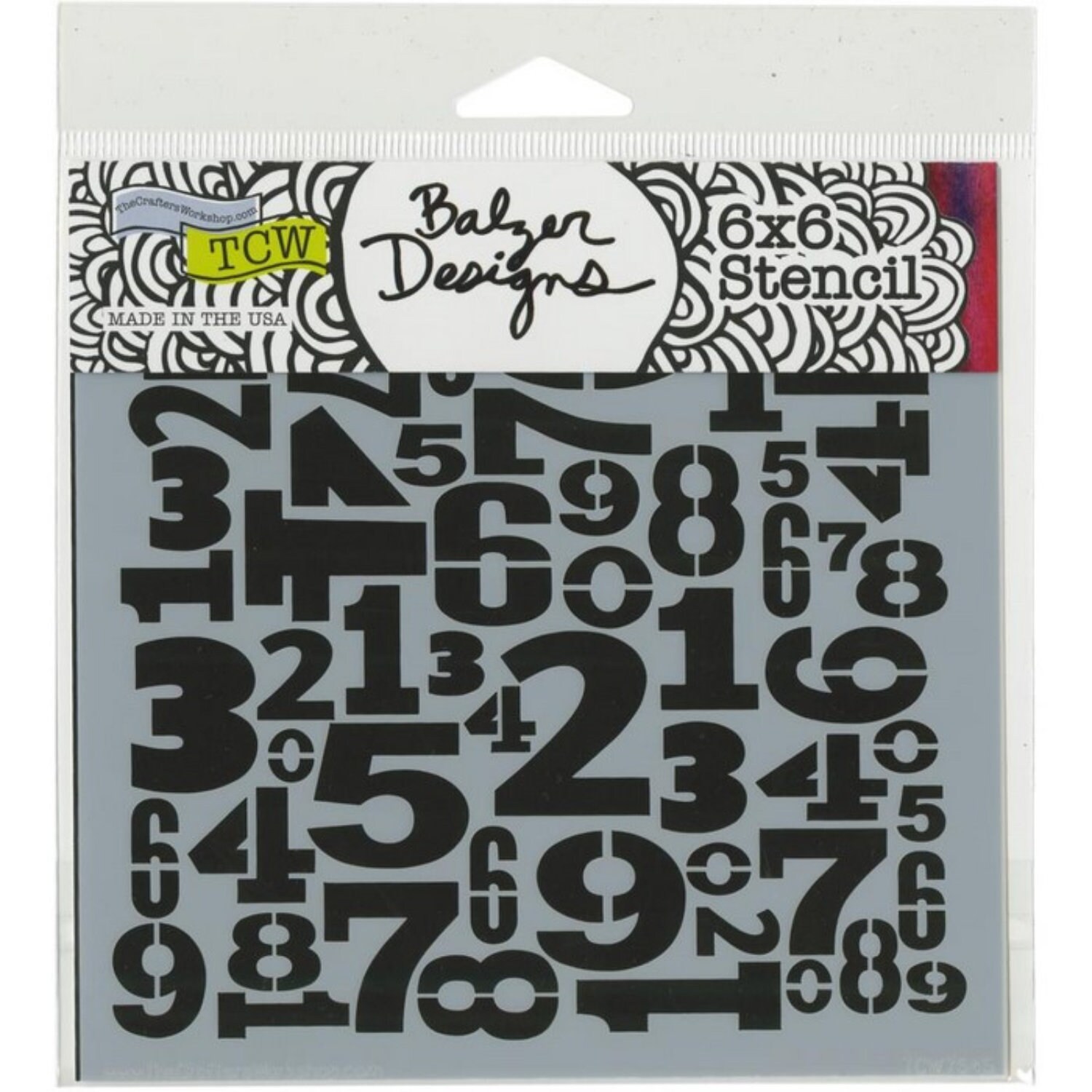 The Crafters Workshop 6x6 Stencil Number Scramble Tcw764s Balzer ...