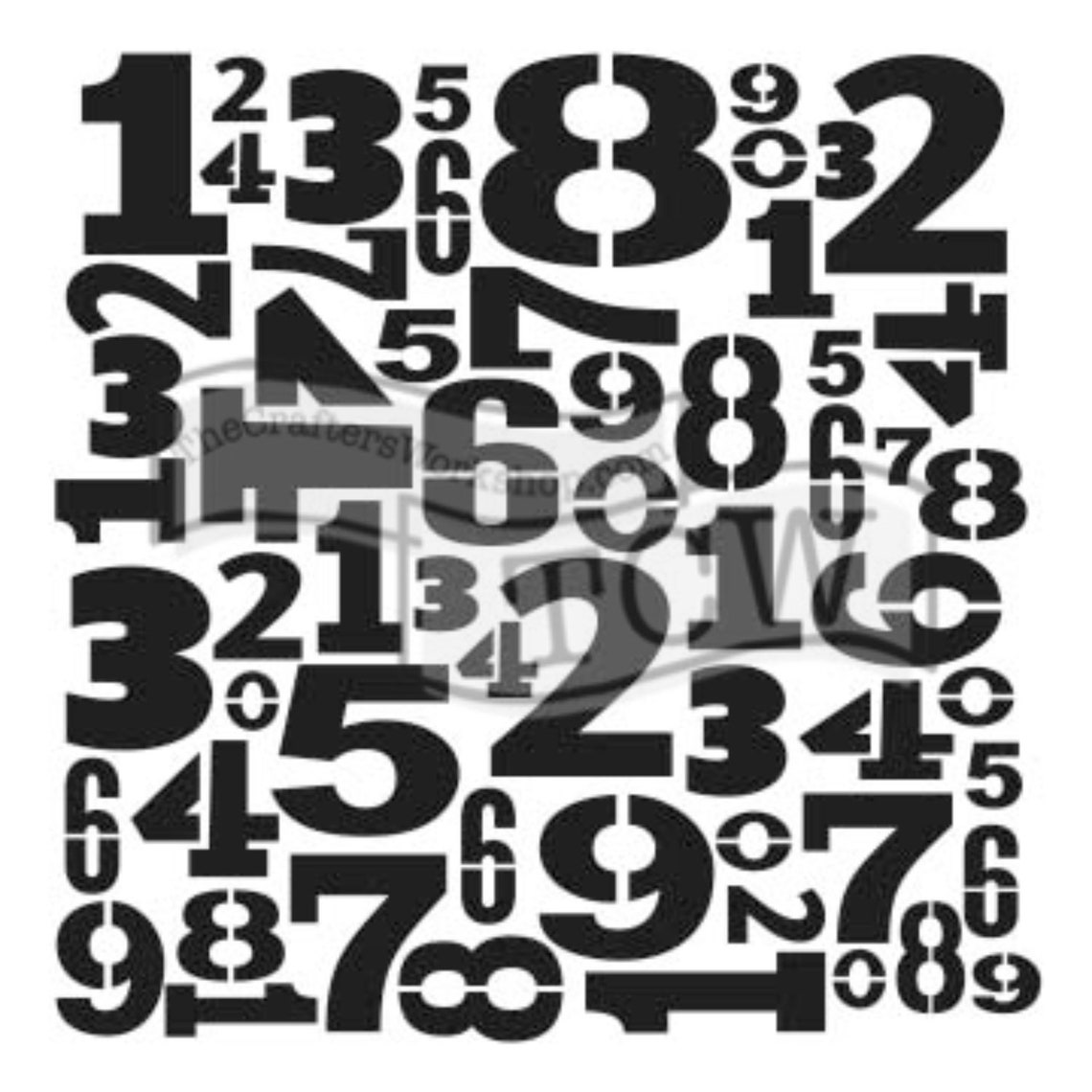 The Crafters Workshop 6x6 Stencil Number Scramble Tcw764s Balzer ...