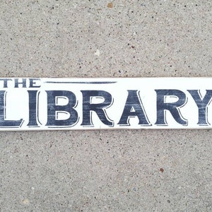 The Library Wood Sign, Library Wall Decor, Book Lover Gifts, Bookworm ...
