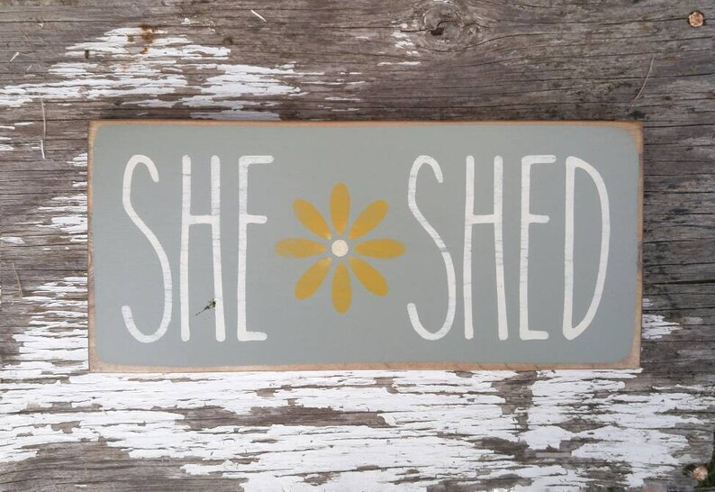 She Shed Sign Flower Garden Shed Signs Rustic Wood Yard Art - Etsy
