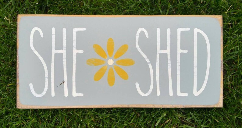 She Shed Sign Flower Garden Shed Signs Rustic Wood Yard Art - Etsy