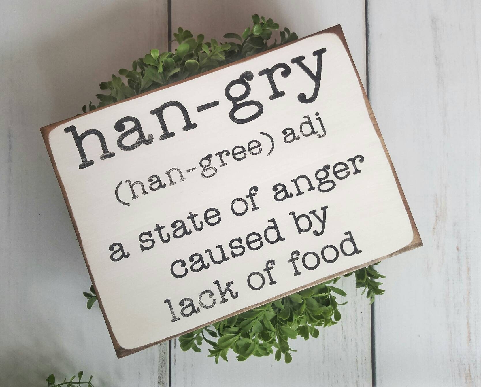 Hangry Definition Sign: Funny Farmhouse Kitchen Wall Decor - Etsy