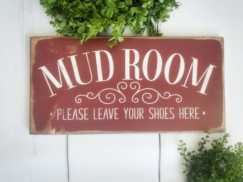 Mudroom Sign Rustic Farmhouse Wall Decor Front Door Wooden | Etsy