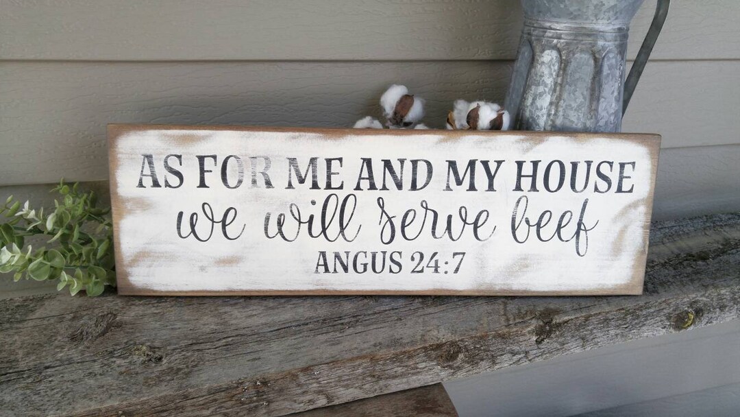 Serve Beef Angus Rustic Kitchen Sign: Western Cow Wall Decor - Etsy