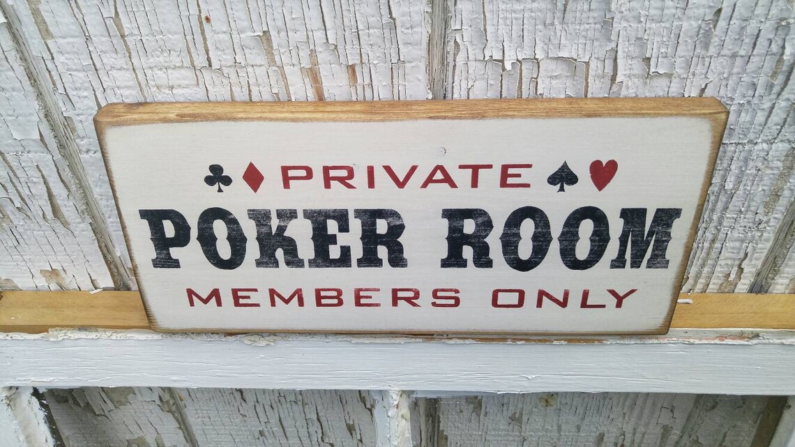 Private Poker Room sign Man Cave signs Gambler gifts Poker | Etsy
