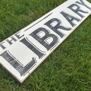 The Library Wood Sign, Library Wall Decor, Book Lover Gifts, Bookworm ...