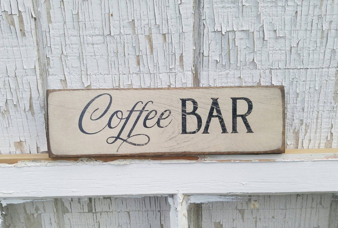 Small Coffee Bar Sign, Fancy Coffee Bar Wall Decor, Rustic Farmhouse ...