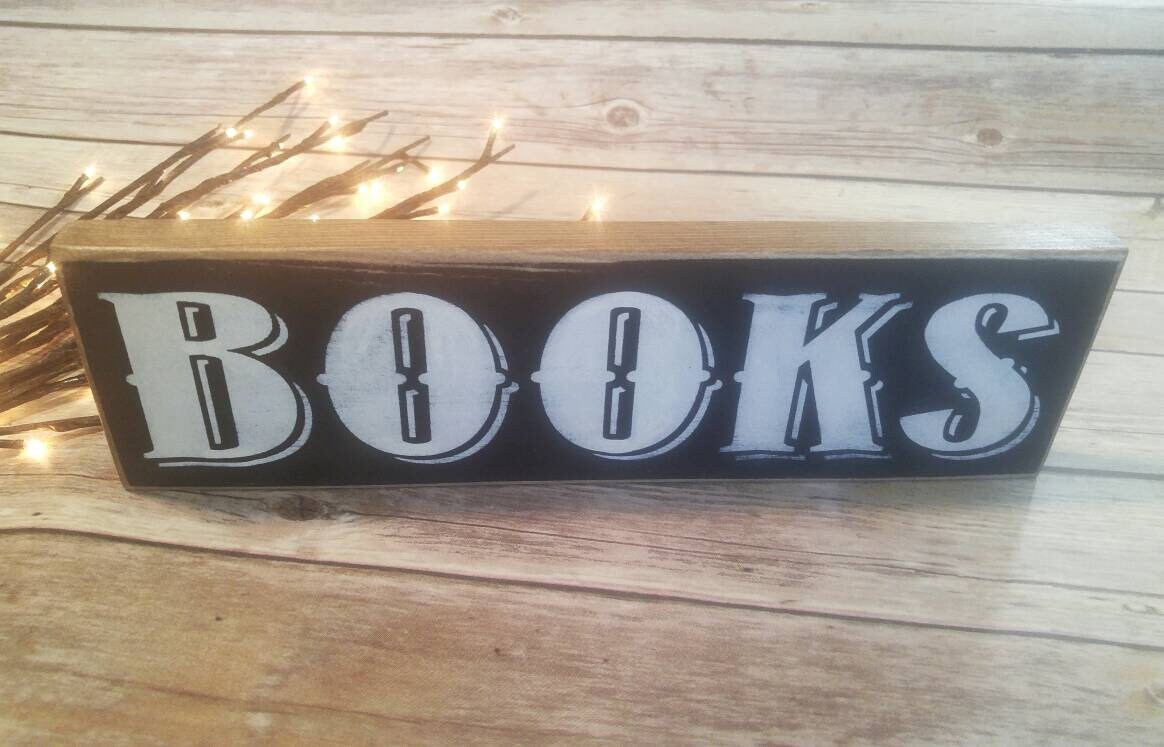Mini BOOKS Sign Bookworm Gift Bookshelf Decor Home Library - Etsy