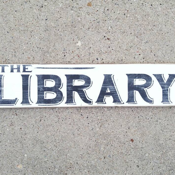 Library Sign - Etsy