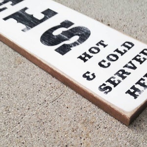 Meals Hot and Cold Served Sign, Primitive Kitchen Decor, Vertical ...