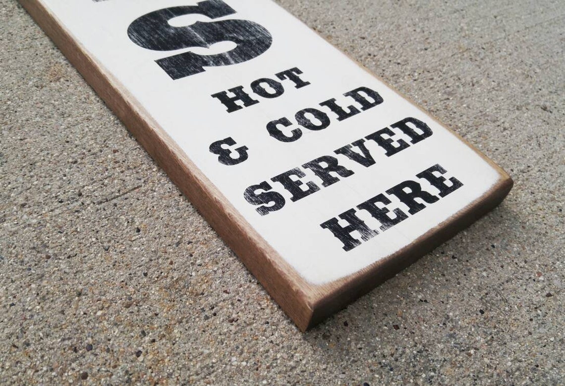 Meals Hot and Cold Served Sign Primitive Kitchen Decor - Etsy