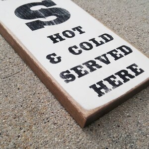 Meals Hot and Cold Served Sign, Primitive Kitchen Decor, Vertical ...