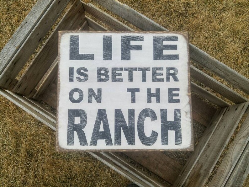 Life is Better on the Ranch Rustic Ranch Sign Western Home | Etsy